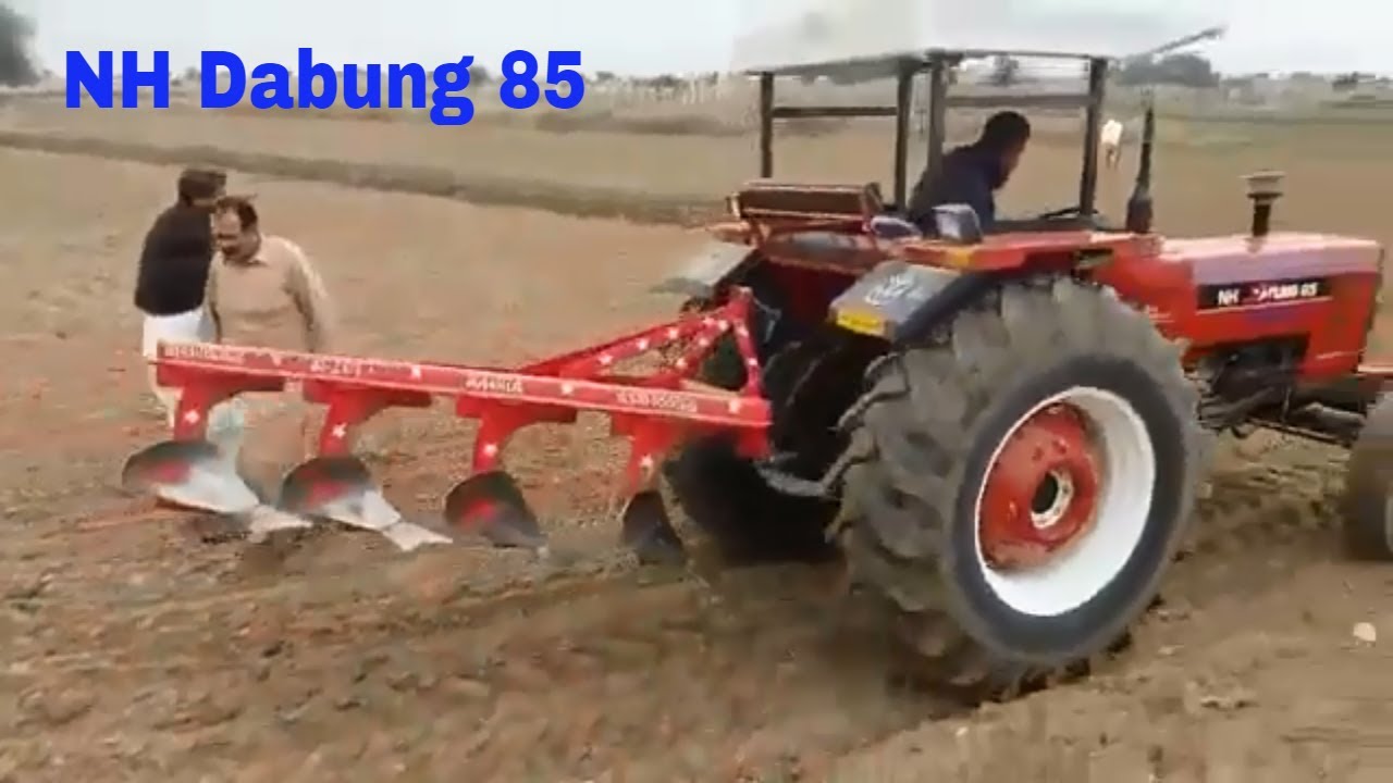 NH Dabung 85 Tractor with Four Chisel Broad Plough Preparation Field ...