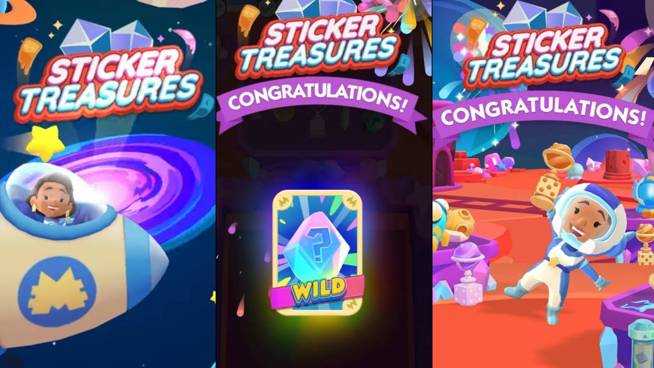Monopoly Go | STICKER TREASURES 💯 | FREE WILD CARD #monopolygo # ...