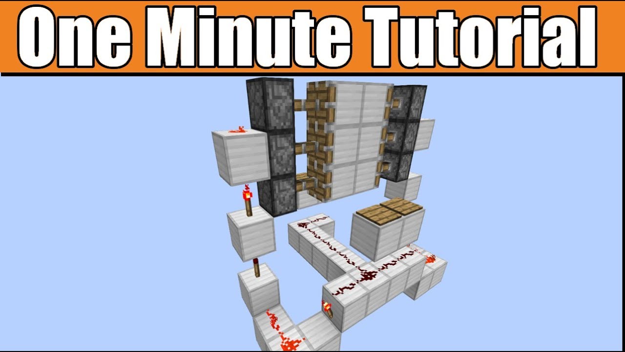 Minecraft 3x2 Redstone Piston Door Tutorial - YouTube