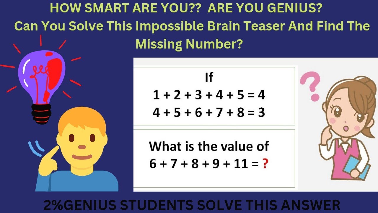 HOW SMART ARE YOU?? FIND THE MISSING NUMBER |QUESTION AND SOLUTION THIS ...