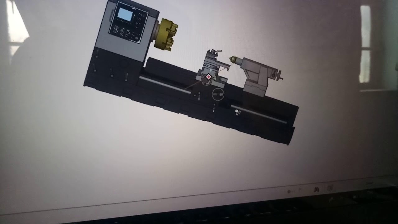 Lathe machine model with simulator - YouTube
