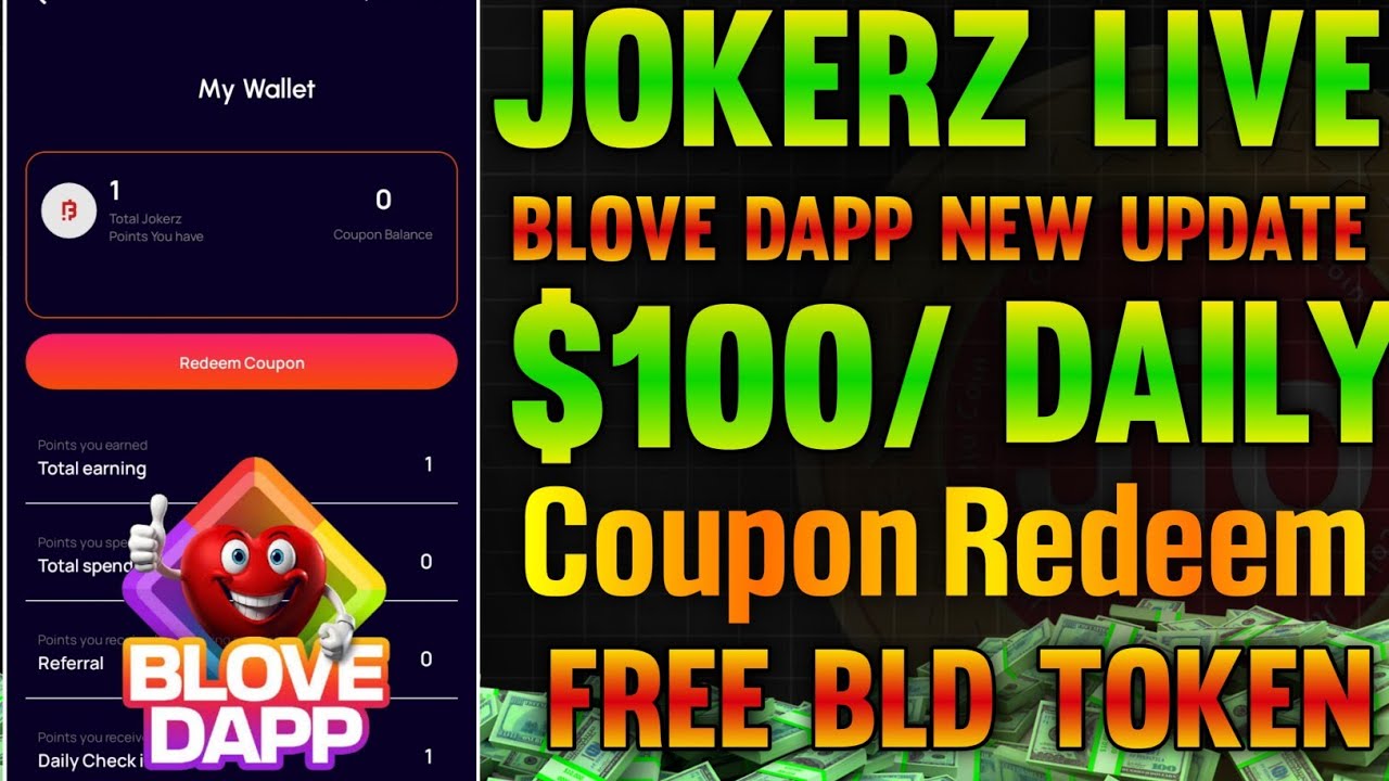 Jokerz Available on Playstore | Blove Dapp Coupon on Redeem on Jokerz | Zokerz app kaise use ...