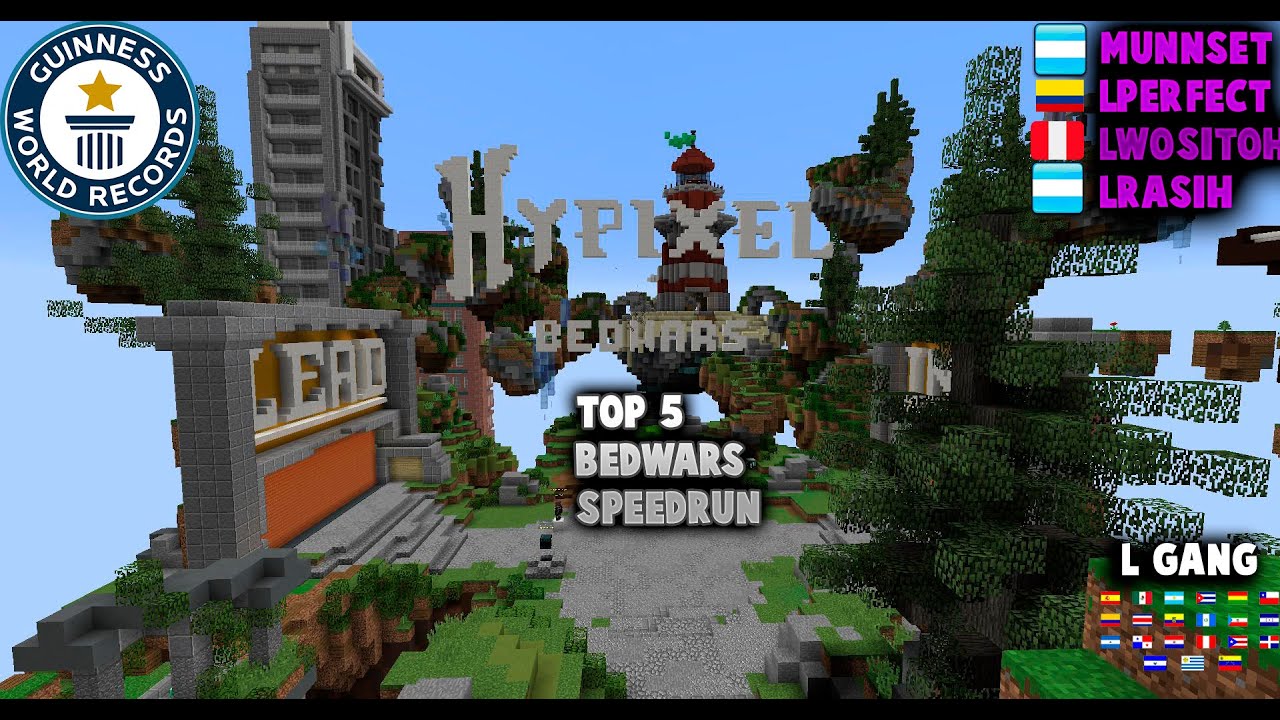 RECORD MUNDIAL DE SPEEDRUN DE BEDWARS HYPIXEL (TOP 5) - YouTube