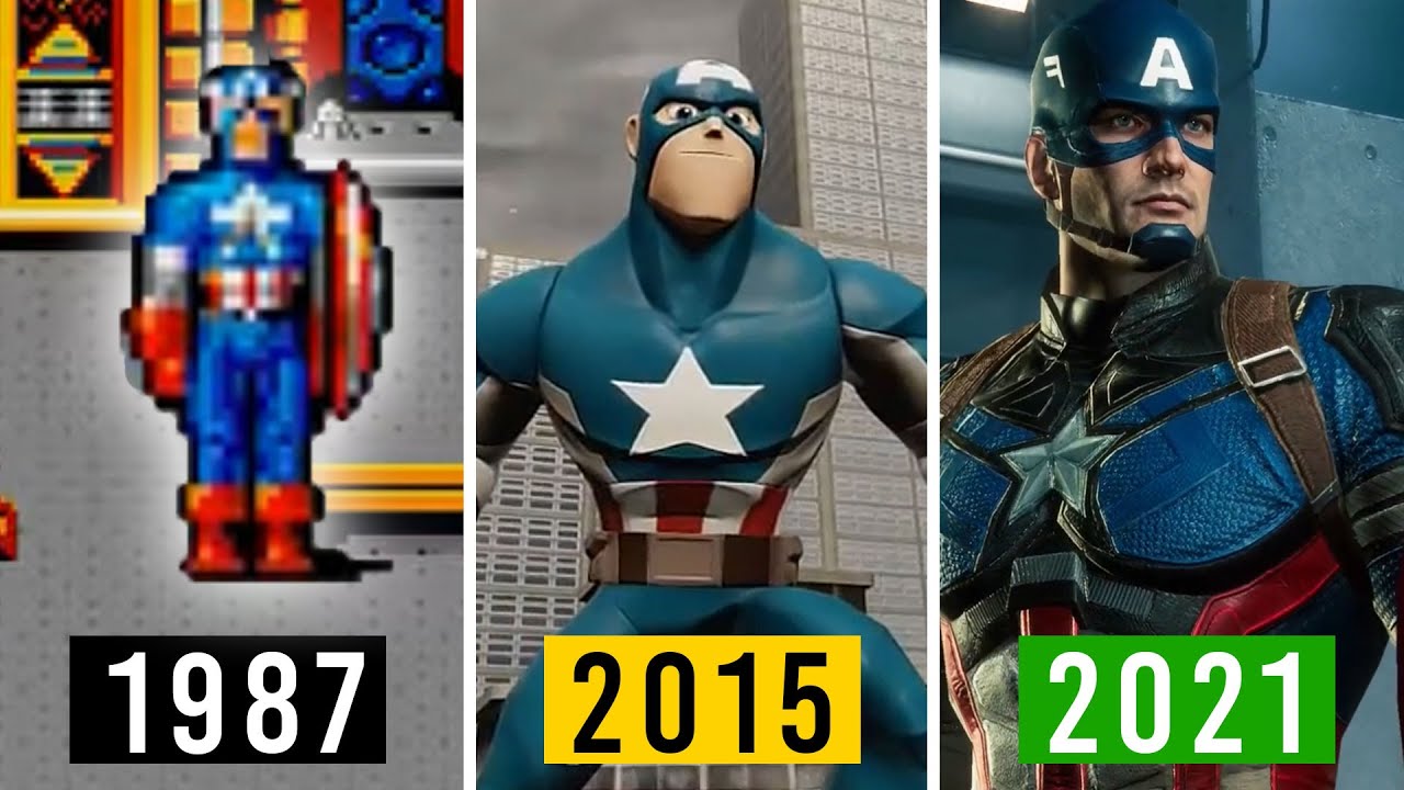 Evolution of Captain America in Games 1987 - 2021 - YouTube