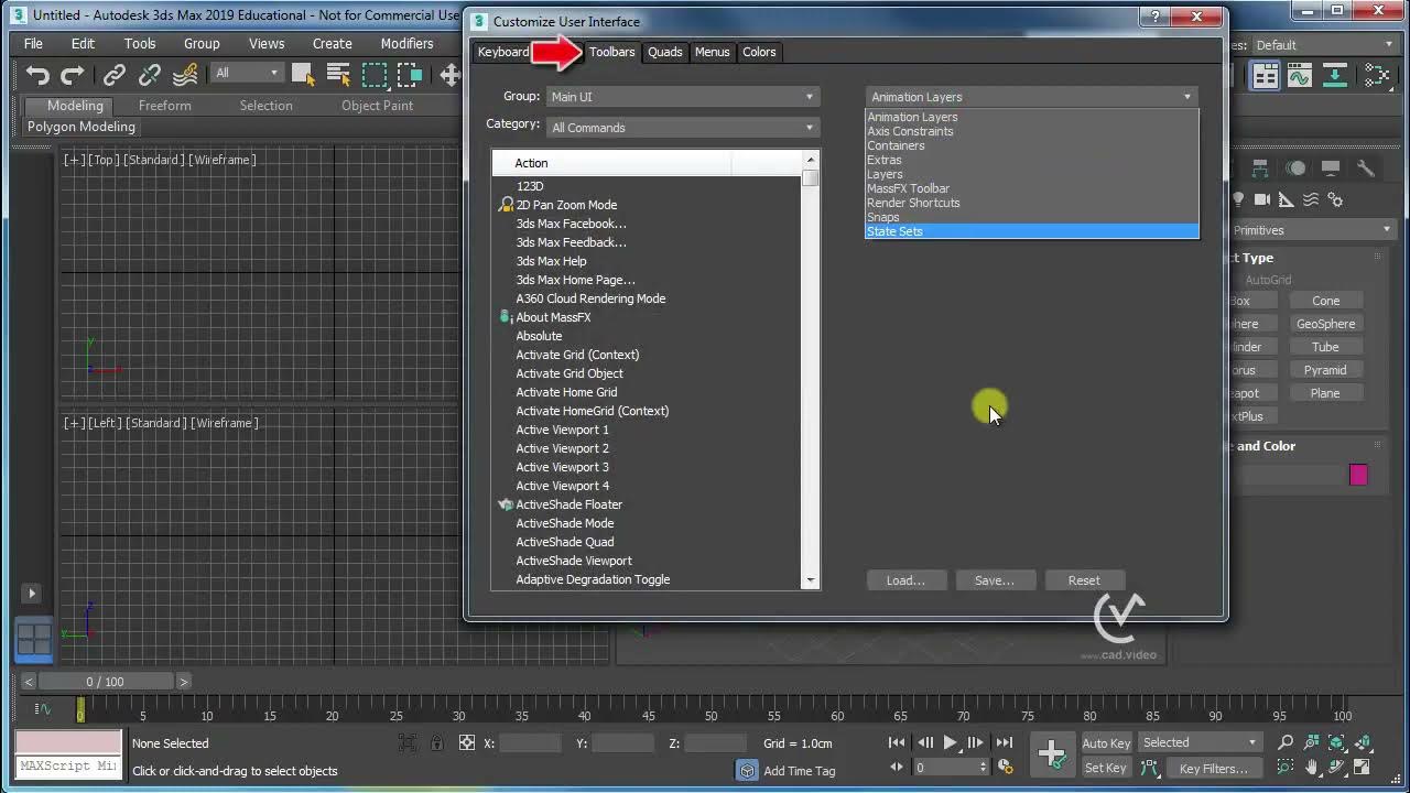 03.06 - كورس تعليم برنامج 3DS Max - شرح Customize and Create Toolbars - YouTube