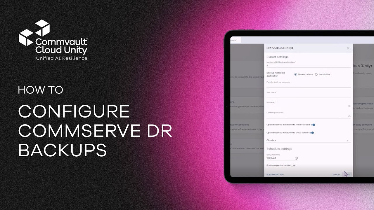 How To Protect the CommServe Control Plane | DR Backup Configuration ...