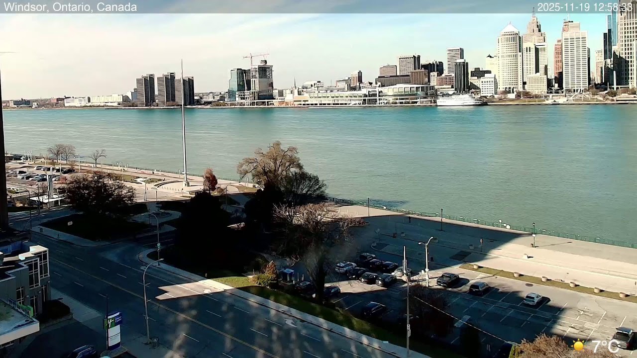 Detroit River Live Cam from Windsor, Ontario, Canada 🇨🇦 - YouTube
