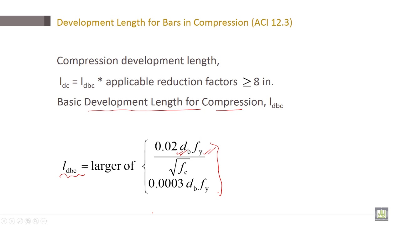 Reinforced Concrete | C4-L5 | Development Length for Bars in ...