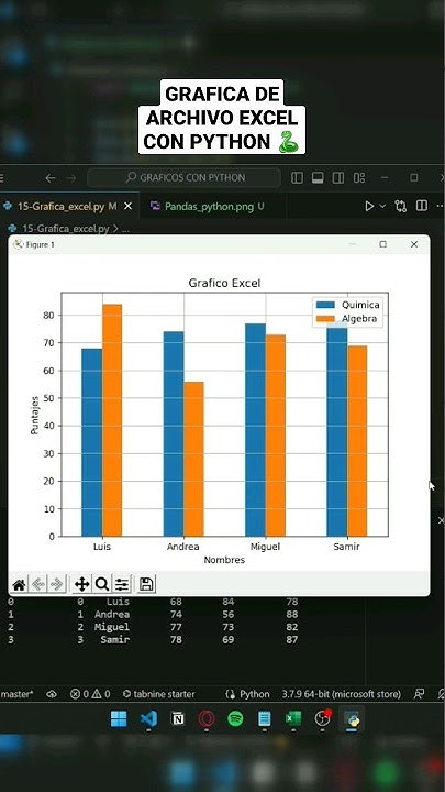 GRAFICA DE ARCHIVO EXCEL CON PYTHON 🐍 #technology #python #programming #peru #new #excel #shorts ...