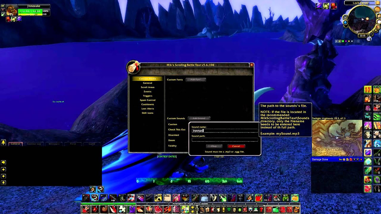 Add Custom Sounds with Mik's Scrolling Battle Text (2 of 2) - YouTube