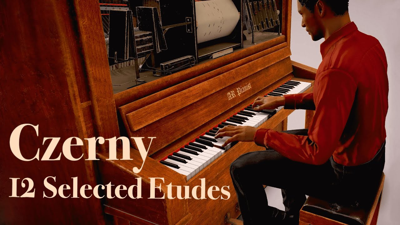 Czerny - 12 Selected Etudes from Op.740 Visualized by AI [Concert ...