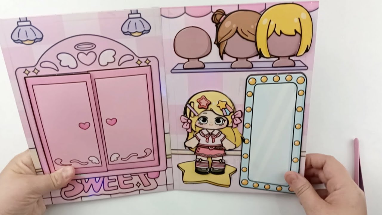 ☁️ Paper diy ☁ Quiet book doll house, paper craft - YouTube