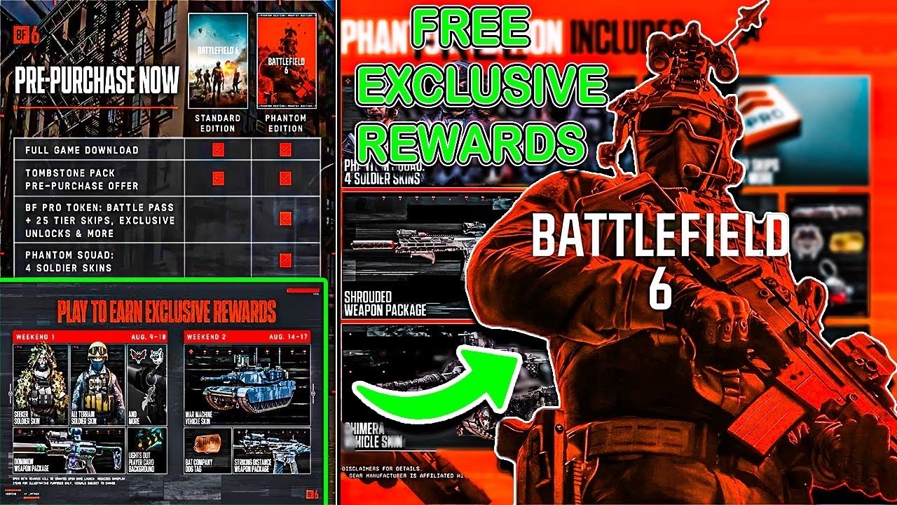 Battlefield 6 *FREE* Rewards & Pre Order Bonus Guide Explained - YouTube
