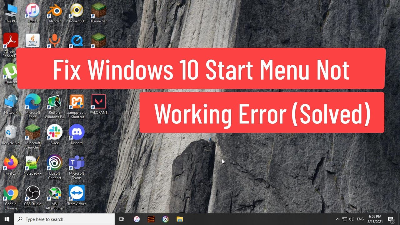 Fix Windows 10 Start Menu Not Working Error (Solved) - YouTube