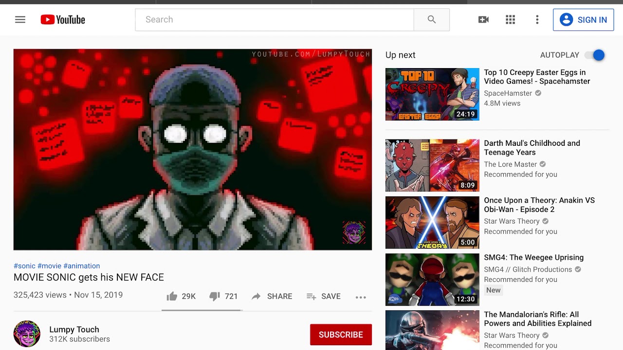 Lumpy touch movie sonic gets his new face reaction - YouTube