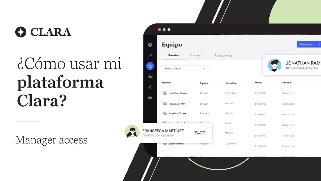 Clara Mx | ¿Cómo usar mi plataforma Clara? - Manager access - YouTube