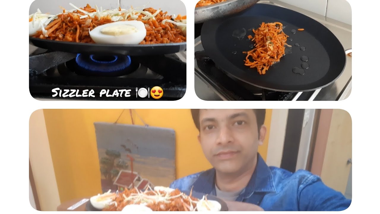 Sizzler plate.... serving hot food on hot plate at home 🍽😍 - YouTube
