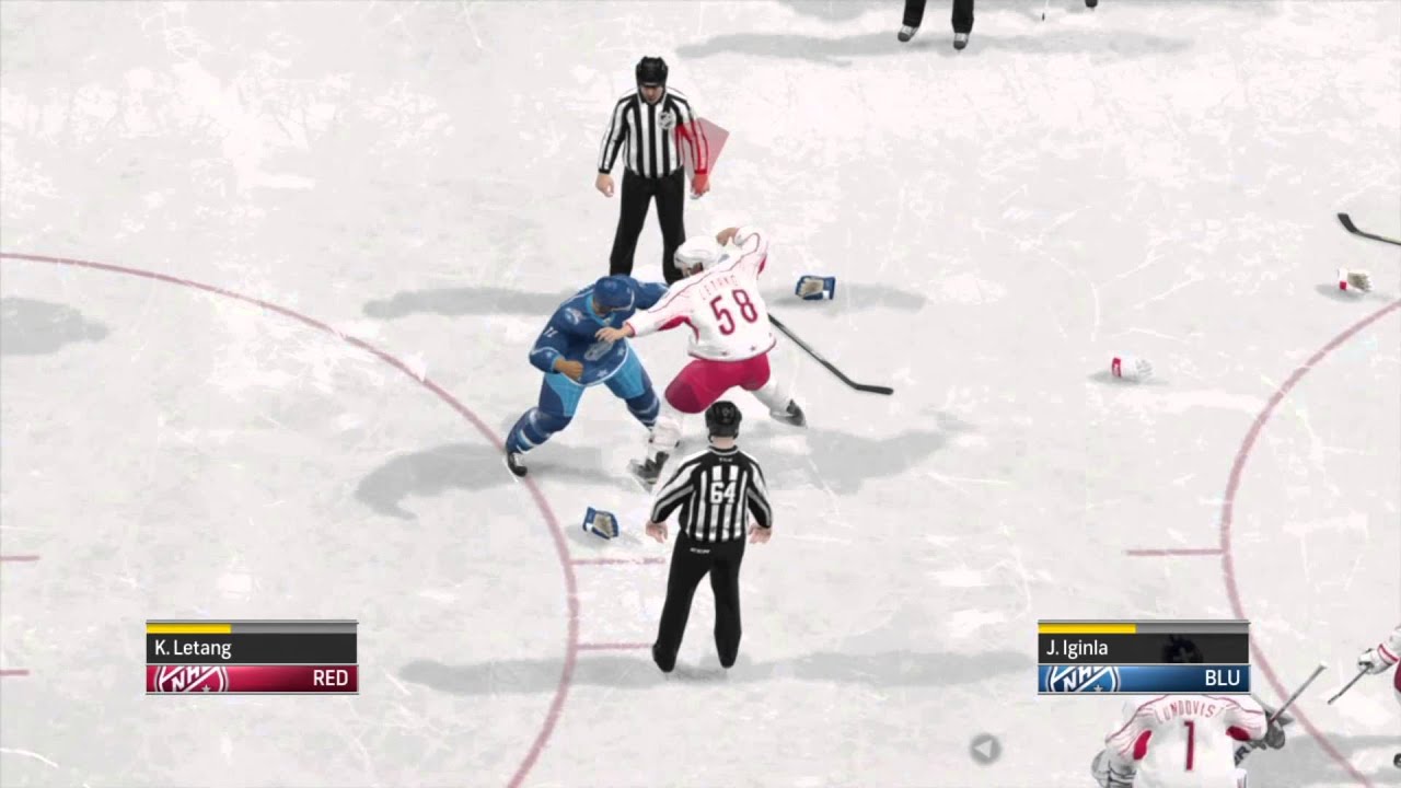 NHL 15 PS4 severe fight Kris Letang vs Jarome Iginla knockout - YouTube