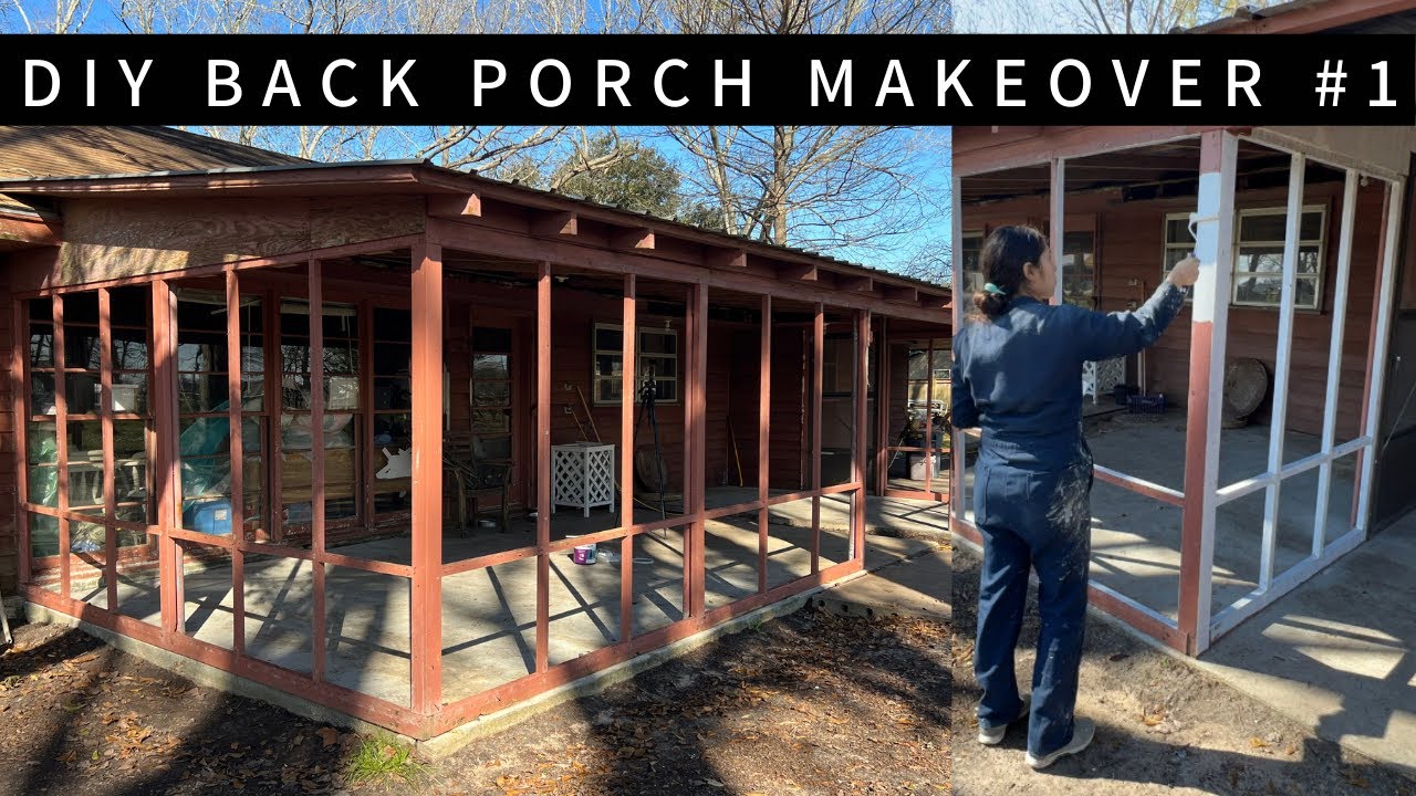 Back Porch Makeover on a Budget Part 1 | DIY Back Porch Makeover - YouTube