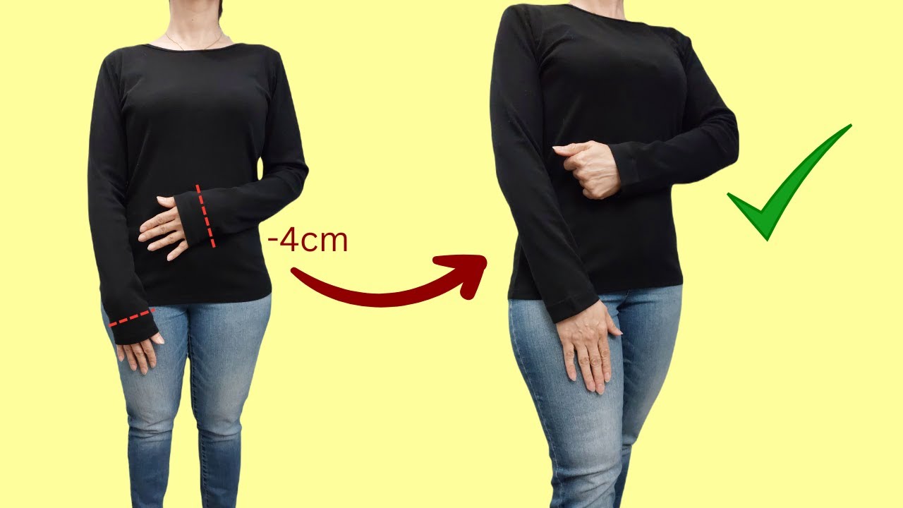 Hem/Shorten a T-shirt's sleeves by hand (without a sewing machine)- DIY ...