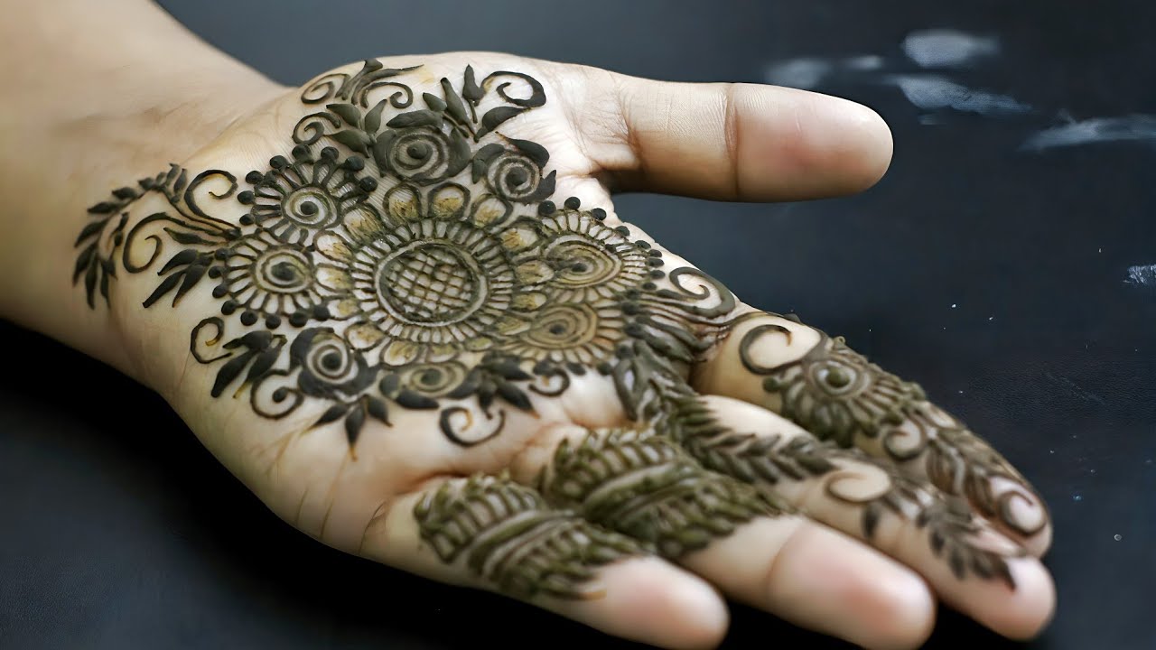 simple henna mehedi design - YouTube