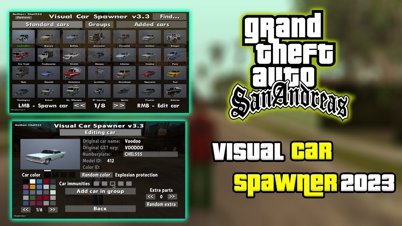 How to install Best Visual Car Spawner 2023 in GTA San Andreas - YouTube