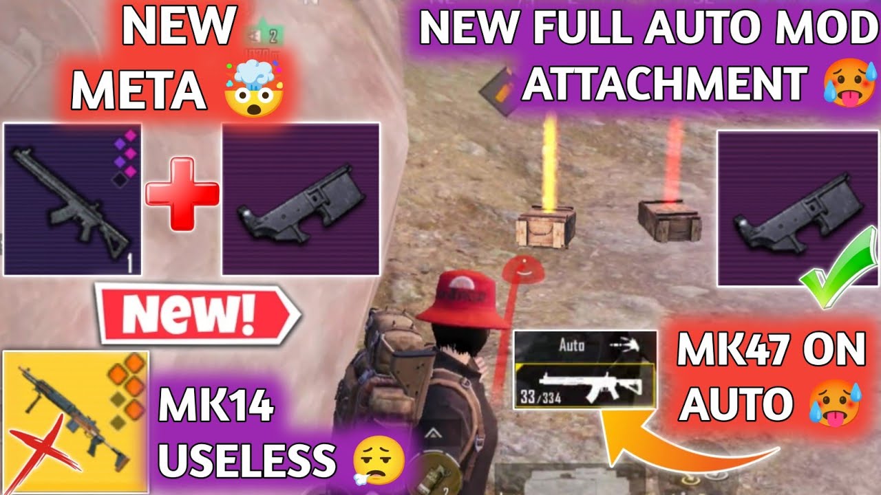 MK47 On Full AUTO Mode 🤯 New FULL-AUTO MOD Attachment 🥵 PUBG METRO ...