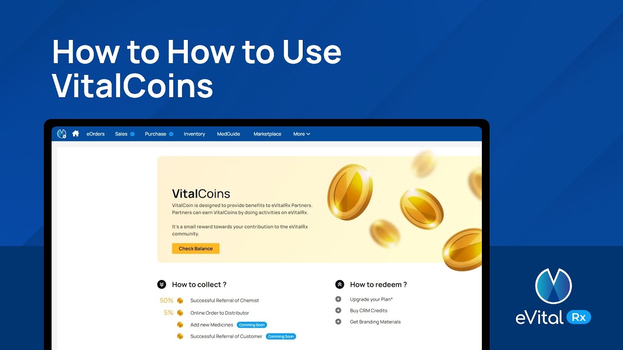 How to How to Use VitalCoins_eVitalRx - YouTube