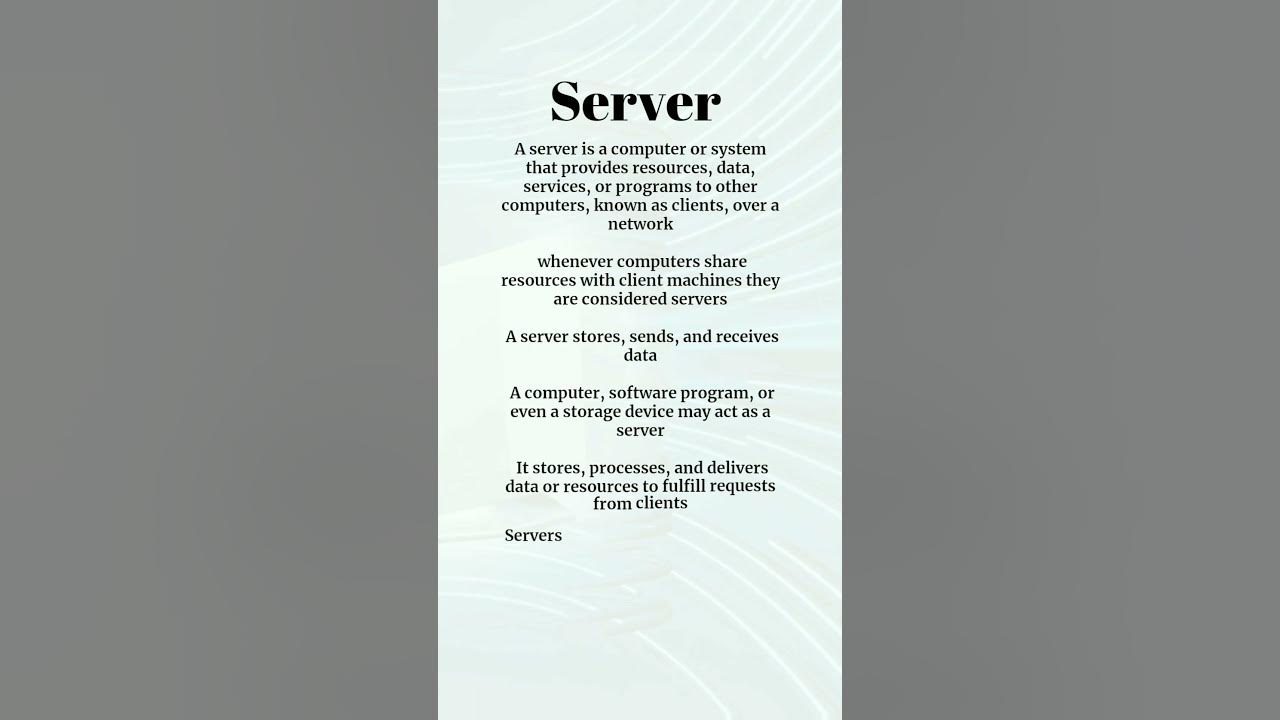 What is Server | Computer basic knowledge #server #computerknowledge ...