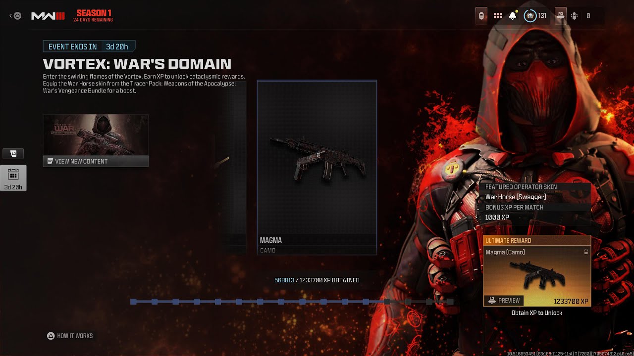 Magma Gun Camo XP Grind | Vortex Event | MODERN WARFARE III [LIVE ...