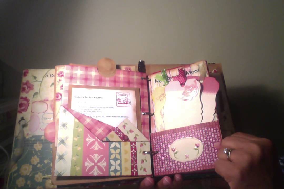 recipe mini album using altered 3 ring binder - YouTube