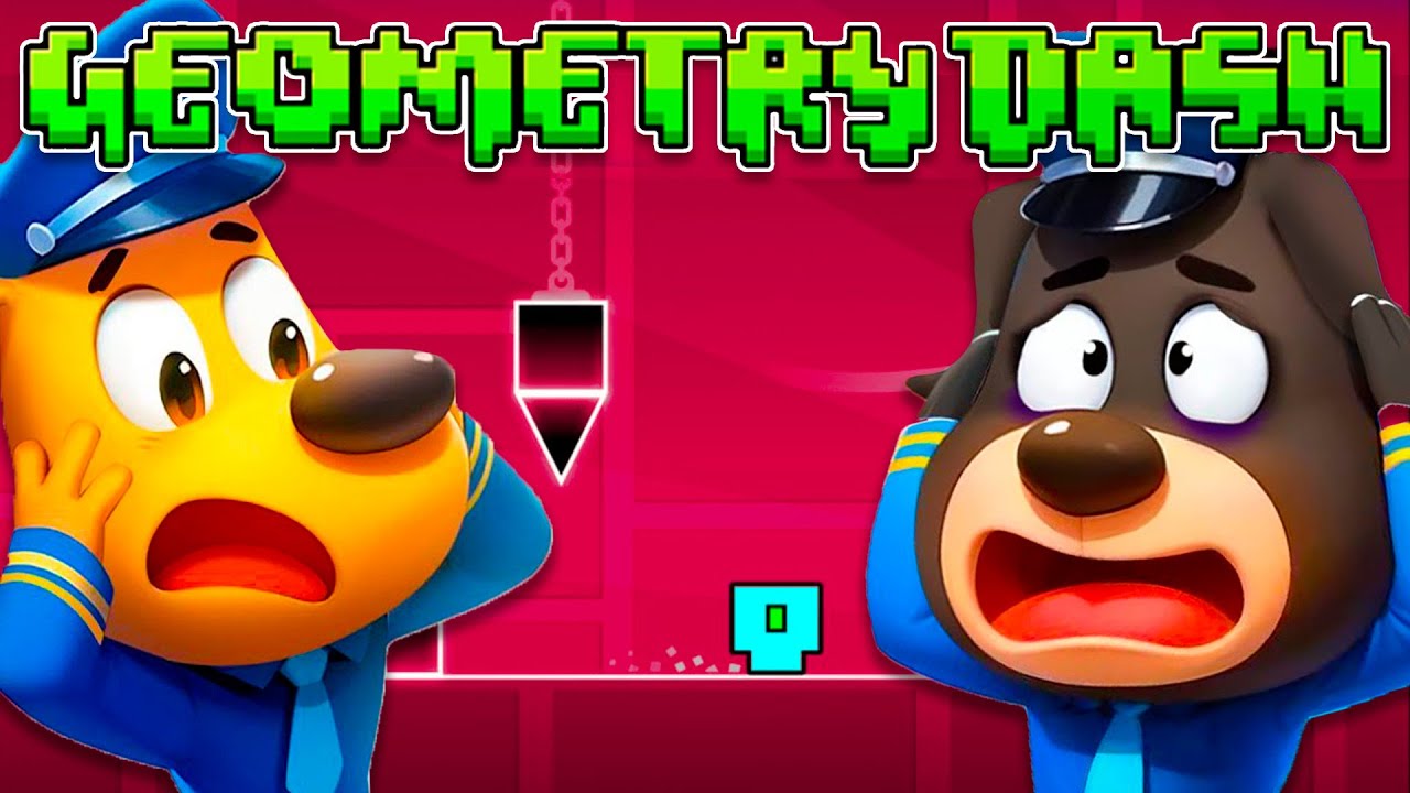 Sheriff Labrador & Dobie Play Geometry Dash (Part 1) - YouTube