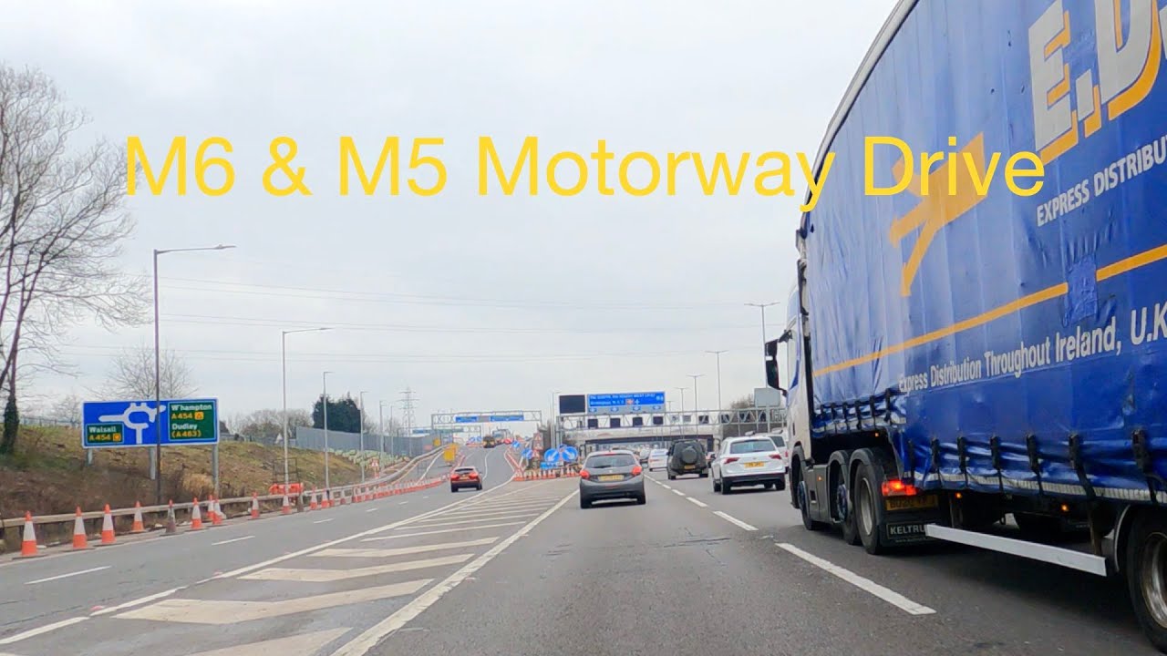 M6 Motorway Drive From Junction 10A To M5 Motorway Frankley Services ...