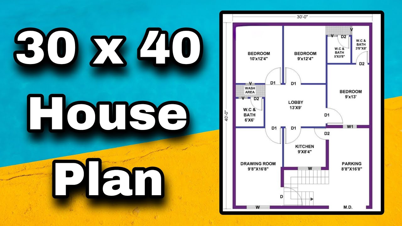 30x40 House Plan | 30 by 40 Simple House Design | Home Plan | Ghar ka ...