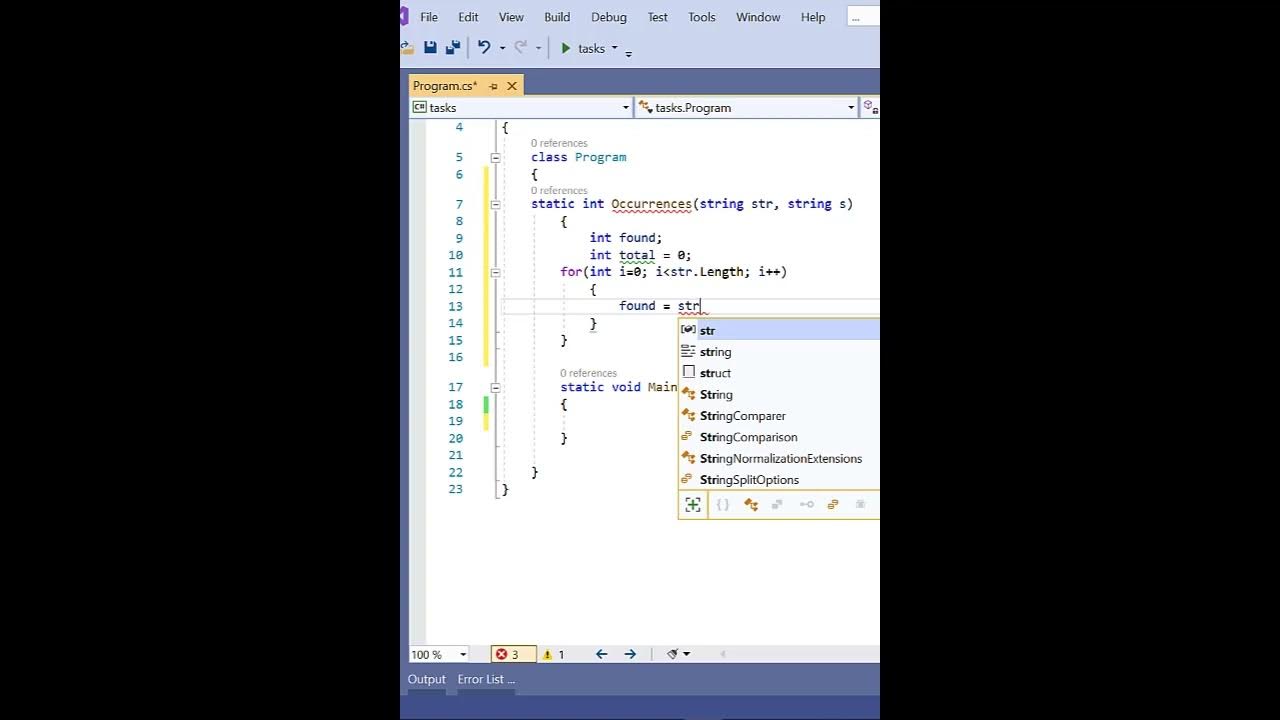 write a method that returns a number of occurrences of a substring in the string. #shorts - YouTube