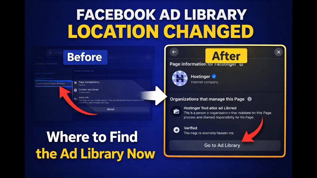 Facebook Ad Library After UI Update – New Location - YouTube