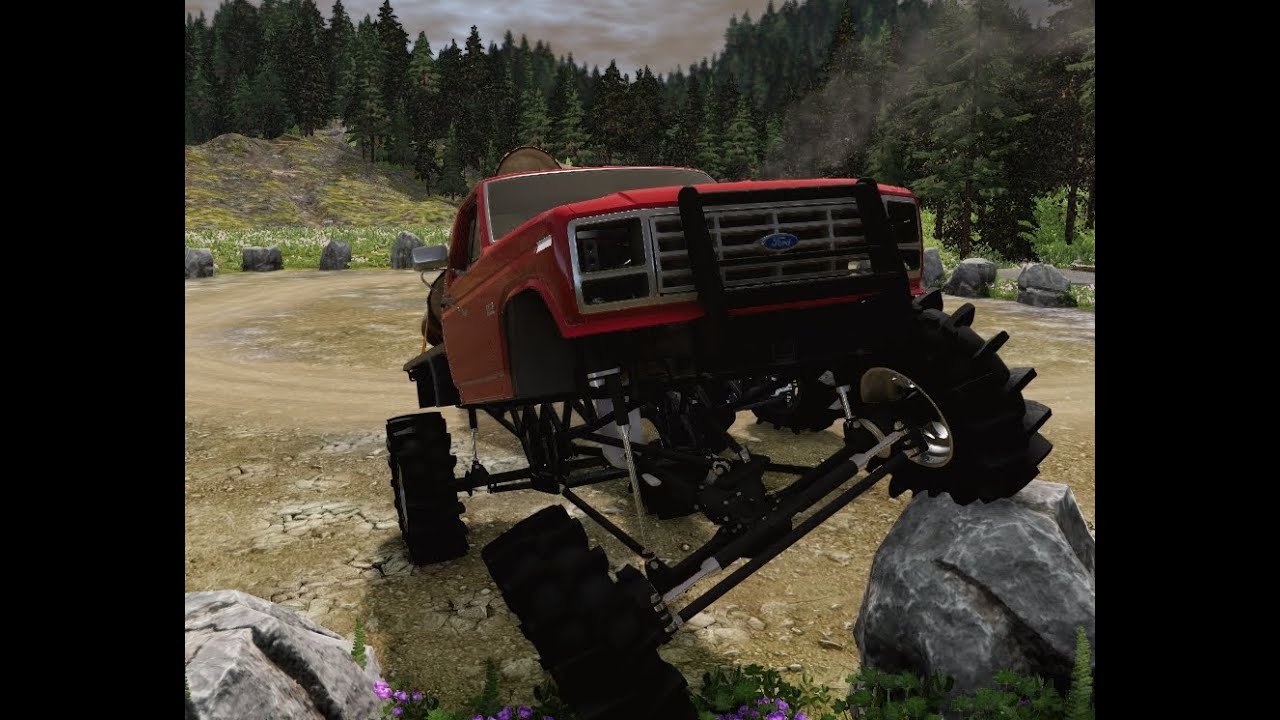 Rock Crawling Mega Mud Trucks on MASSIVE Tractor Tires! BeamNG Drive MP ...