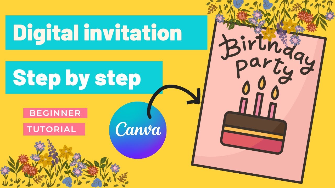 How to make digital invitation card in Canva step by step full tutorial ...