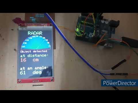 Ultrasonic wireless radar using HC SR04 with TFT LCD monitor - YouTube