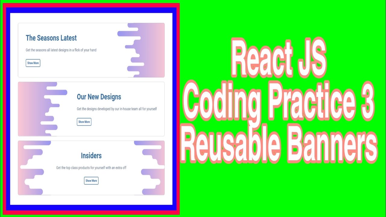 Reusable Banners App Coding Pratice 3 Reactjs Frontend