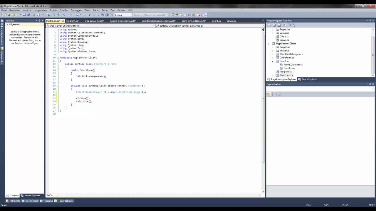 C# Forms Tutorial: Server-Client Anwendung mit OOP [1.1] - YouTube