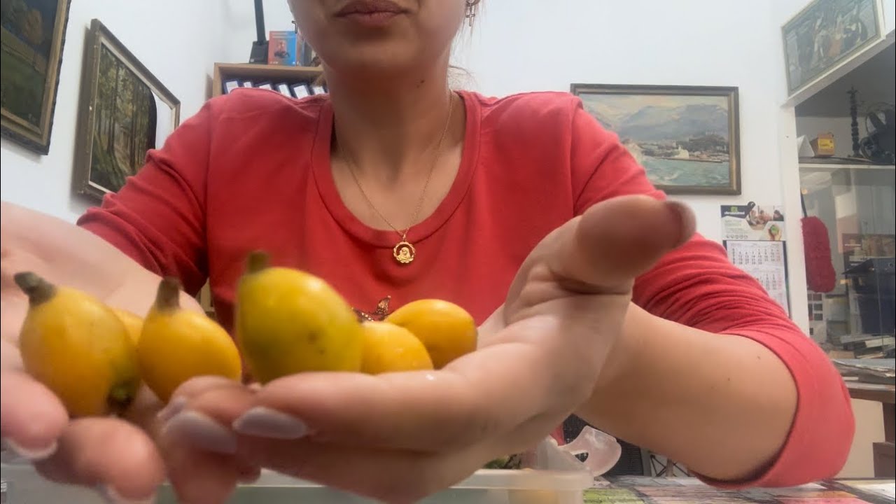 MESPILA & BROAD BEANS | crunchy eating | ASMR sounds | No talking - YouTube