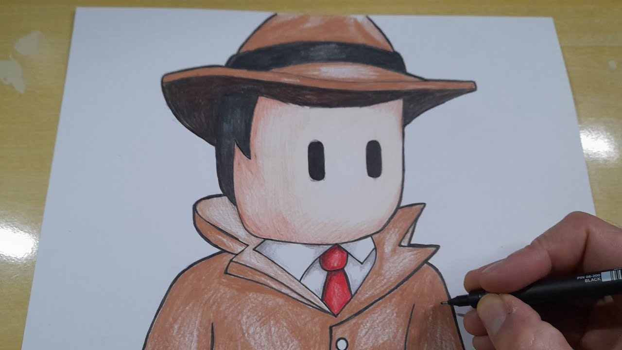 COMO DESENHAR a SKIN DETETIVE do JOGO STUMBLE GUYS passo a passo - YouTube