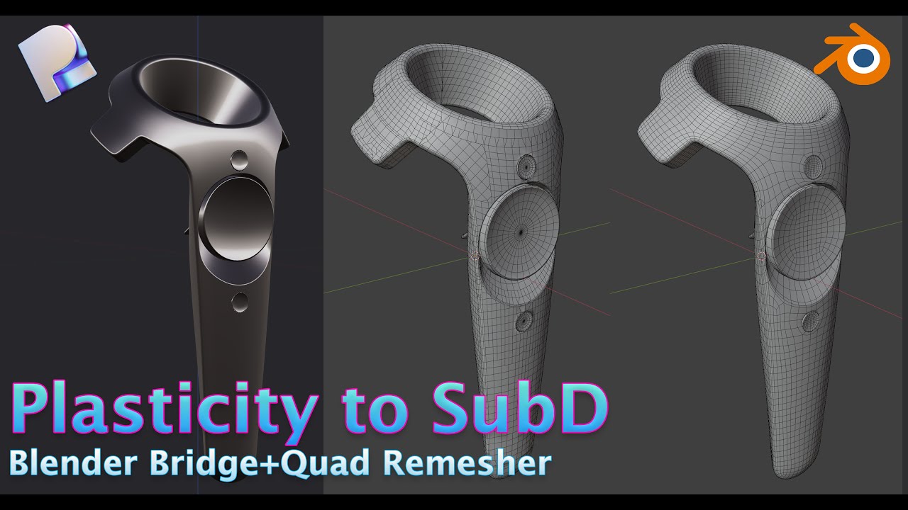 Plasticity to Blender Sub D | BlenderBridge + Blender QuadRemesher ...