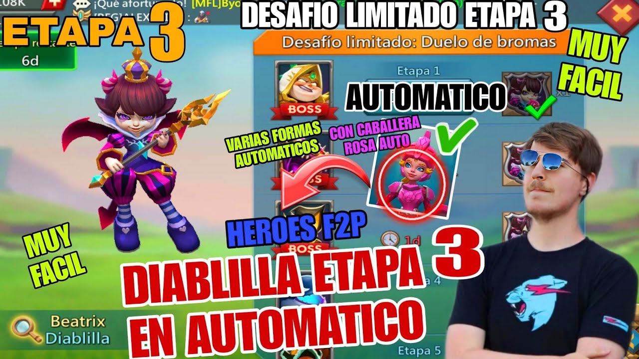 DIABLILLA ETAPA 3 - AUTOMATICO FACIL Y HEROES F2P - DESAFIO LIMITADO ...