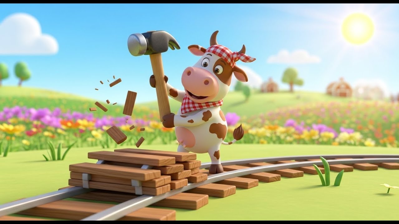 The Cow Who Built a Train | Best Nursery Rhymes and Kids Songs - YouTube
