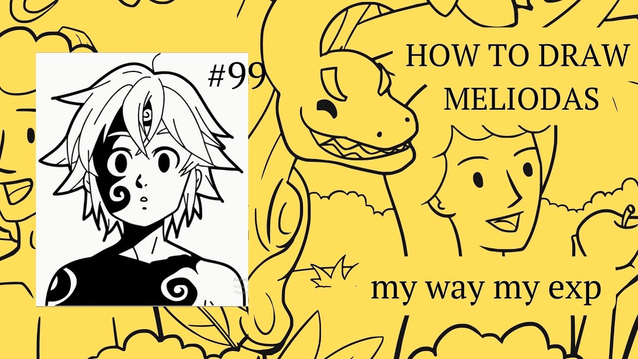 How easy to draw Meliodas from Seven deadly sins Как нарисовать ...