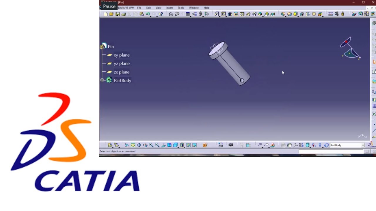 CATIA - Lever Safety Valve - Pin and Split Pin - YouTube