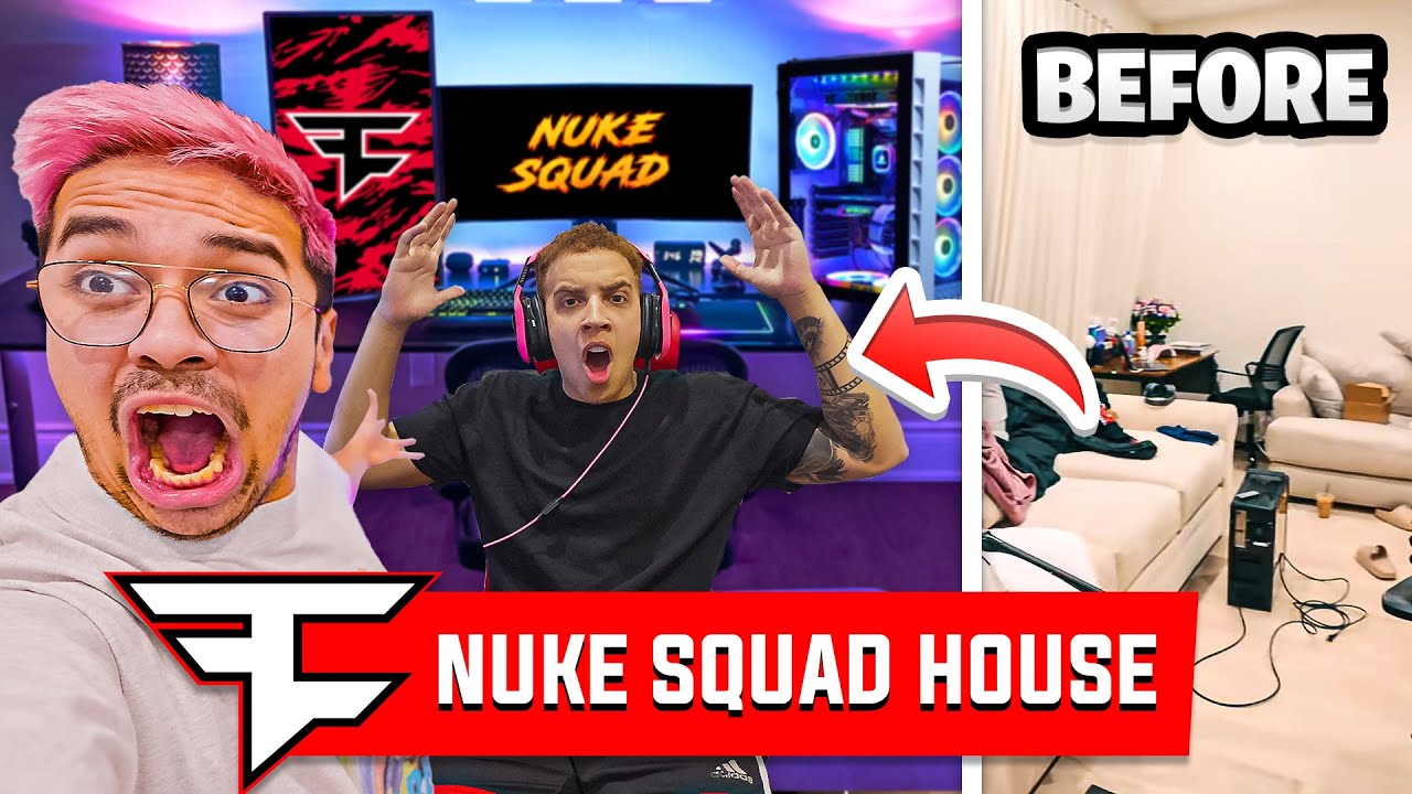 I Built My DREAM GAMING SETUP in the Faze Nuke Squad House! ☢ - YouTube