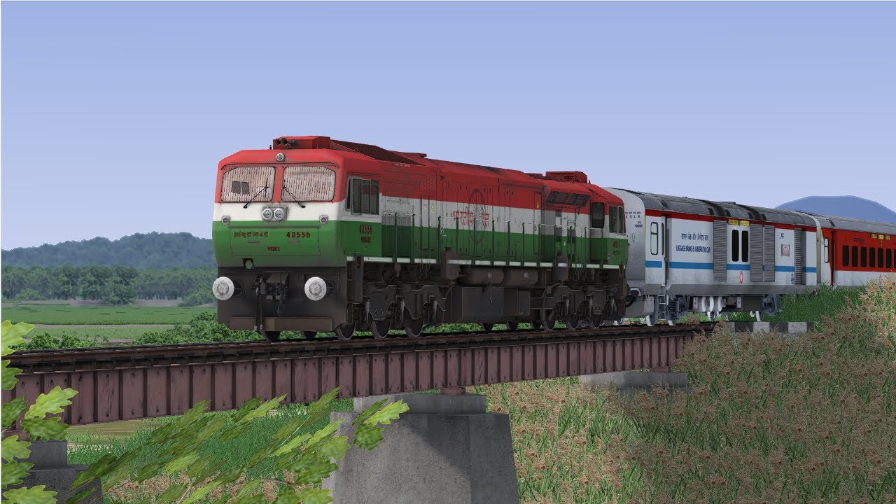 Trains crossing over the bridge in Indian train simulator PC | Part-1 ...